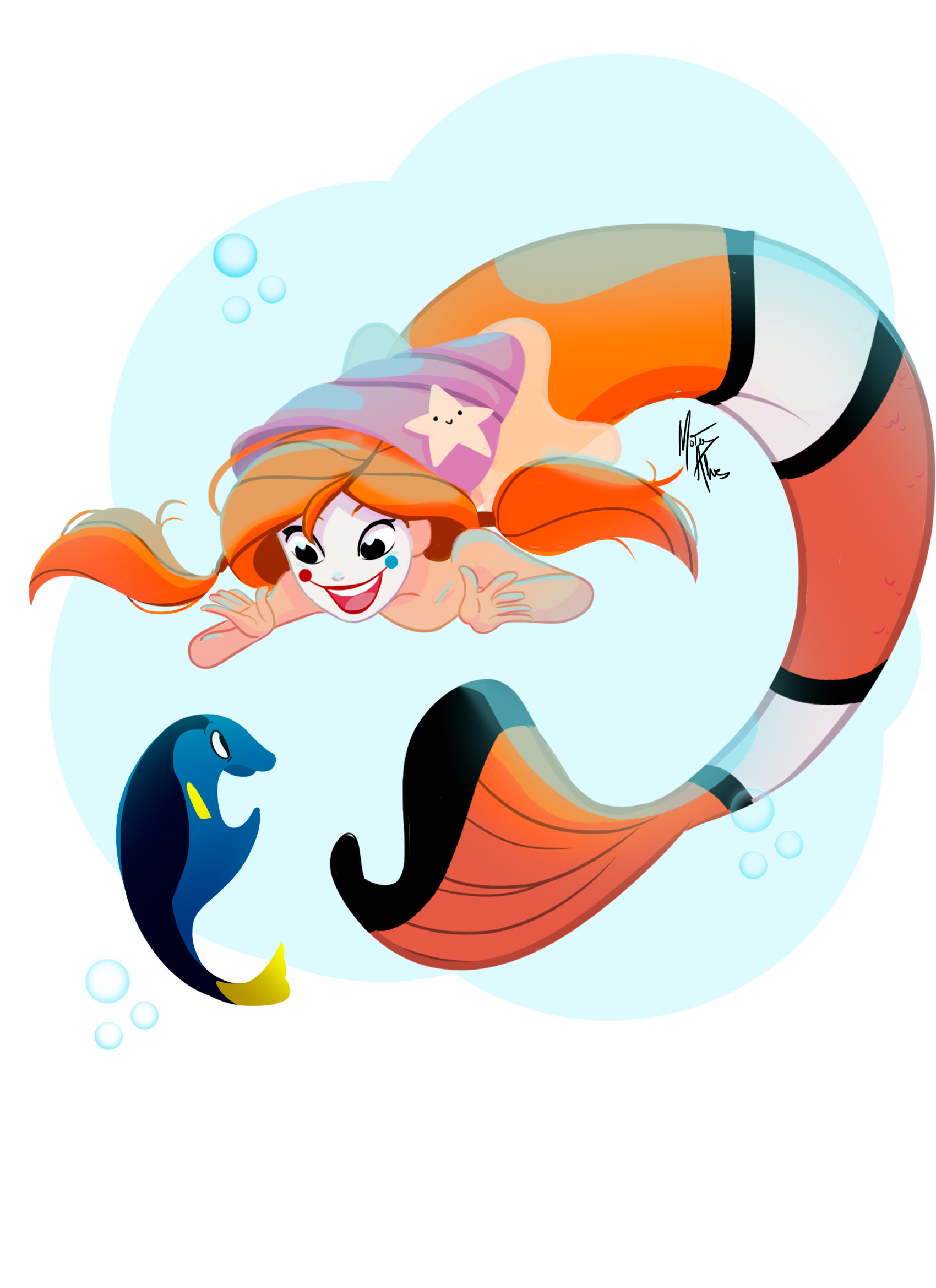 ArtStation - Clownfish mermaid