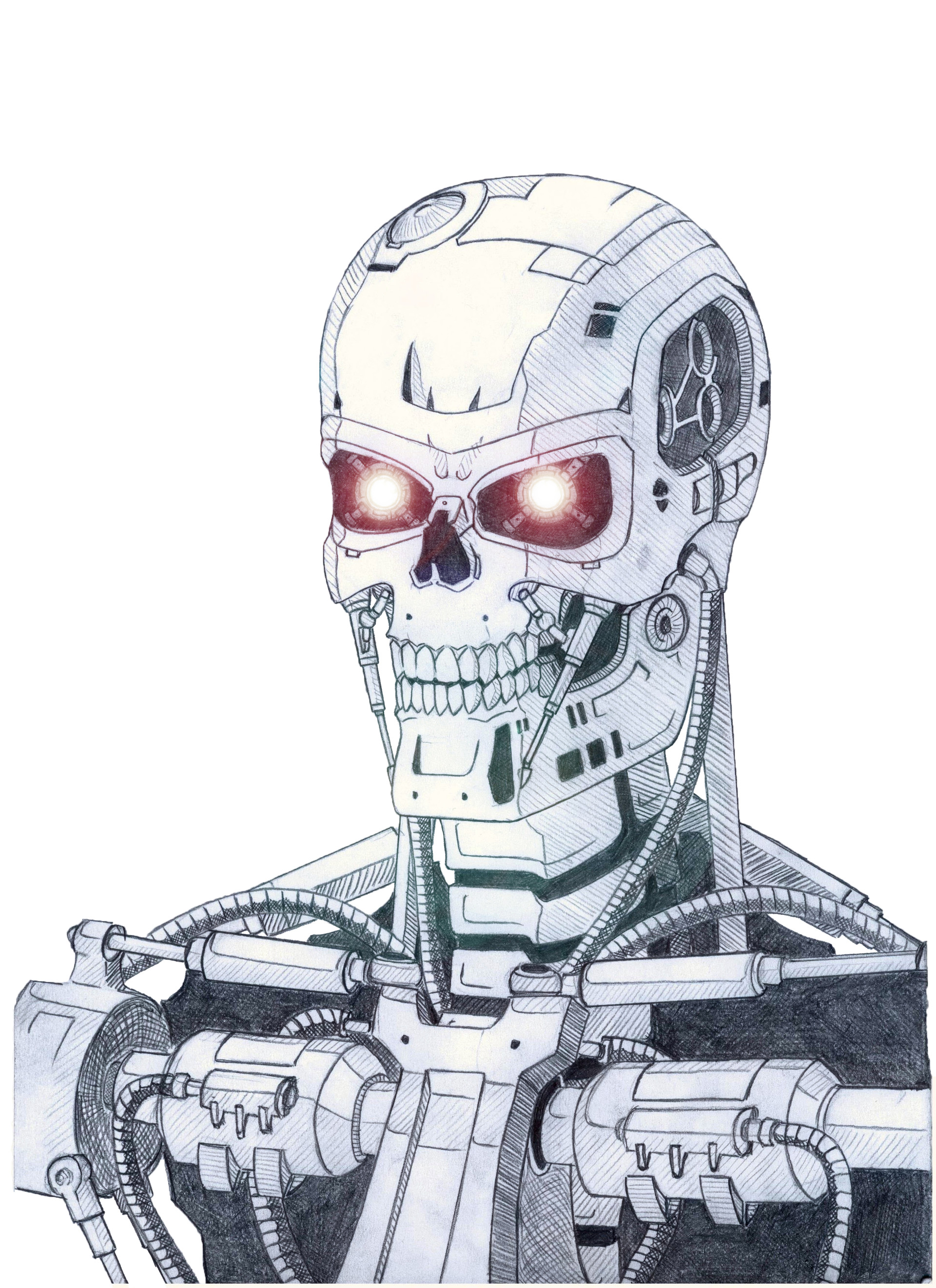 Terminator Head Drawing