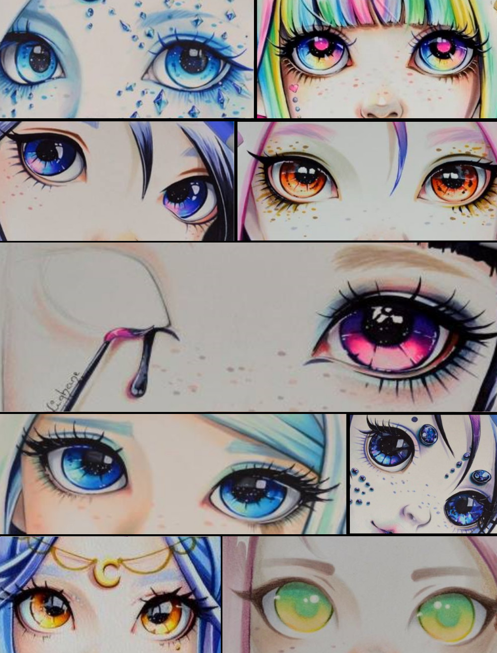 how to draw anime eyes with copic markers
