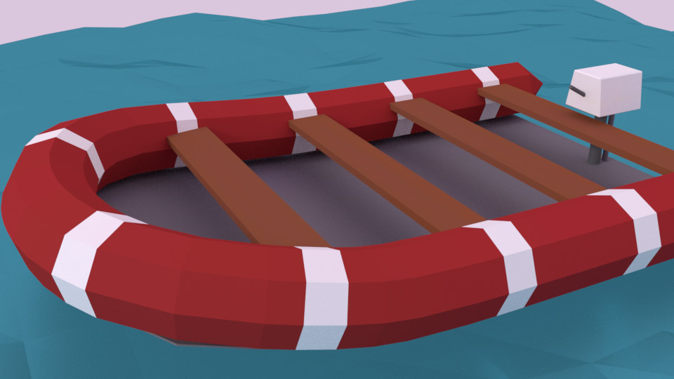 ArtStation - Low Poly Motor Raft