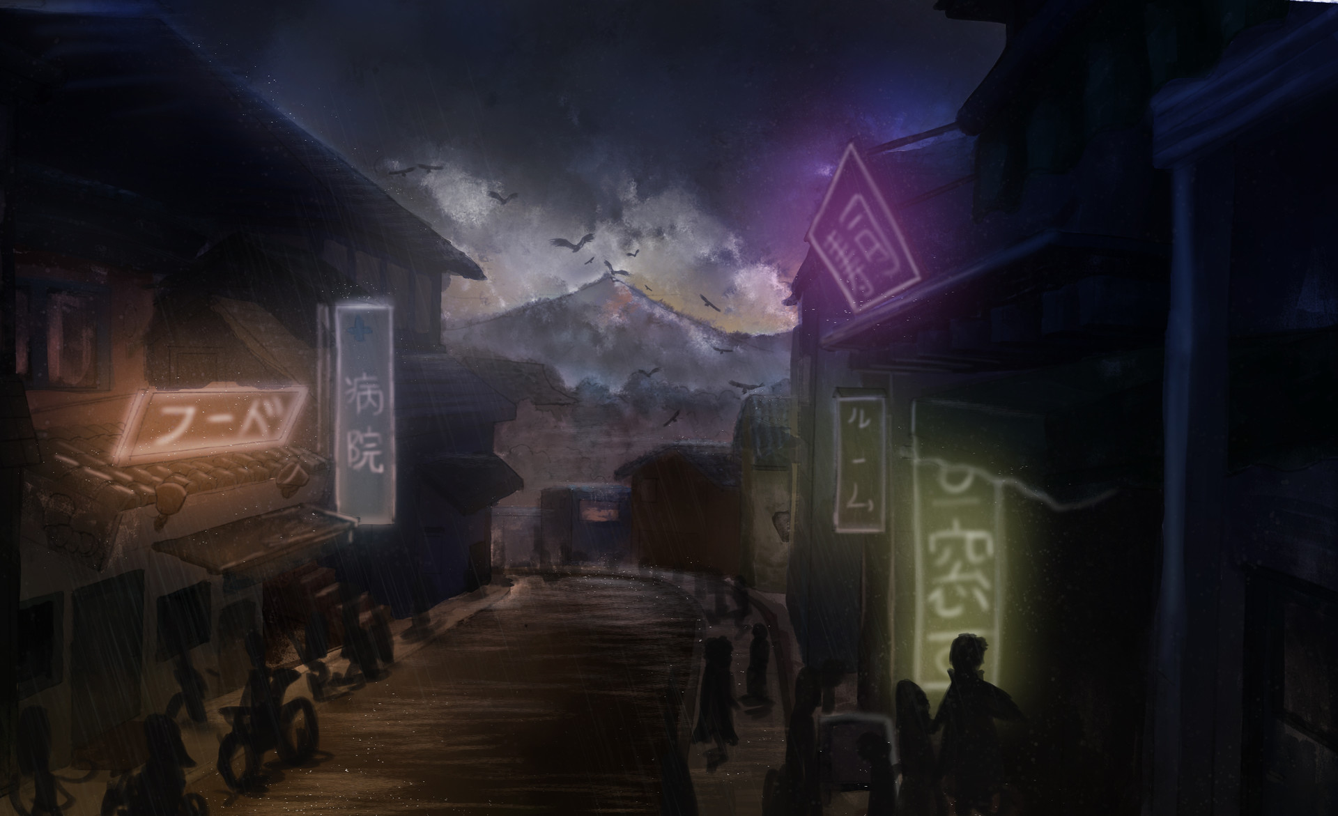 ArtStation - Japanese Street Concept - Quinn Hester