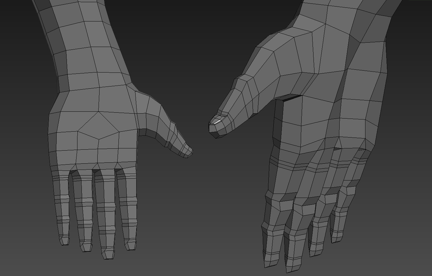 low poly hand maya