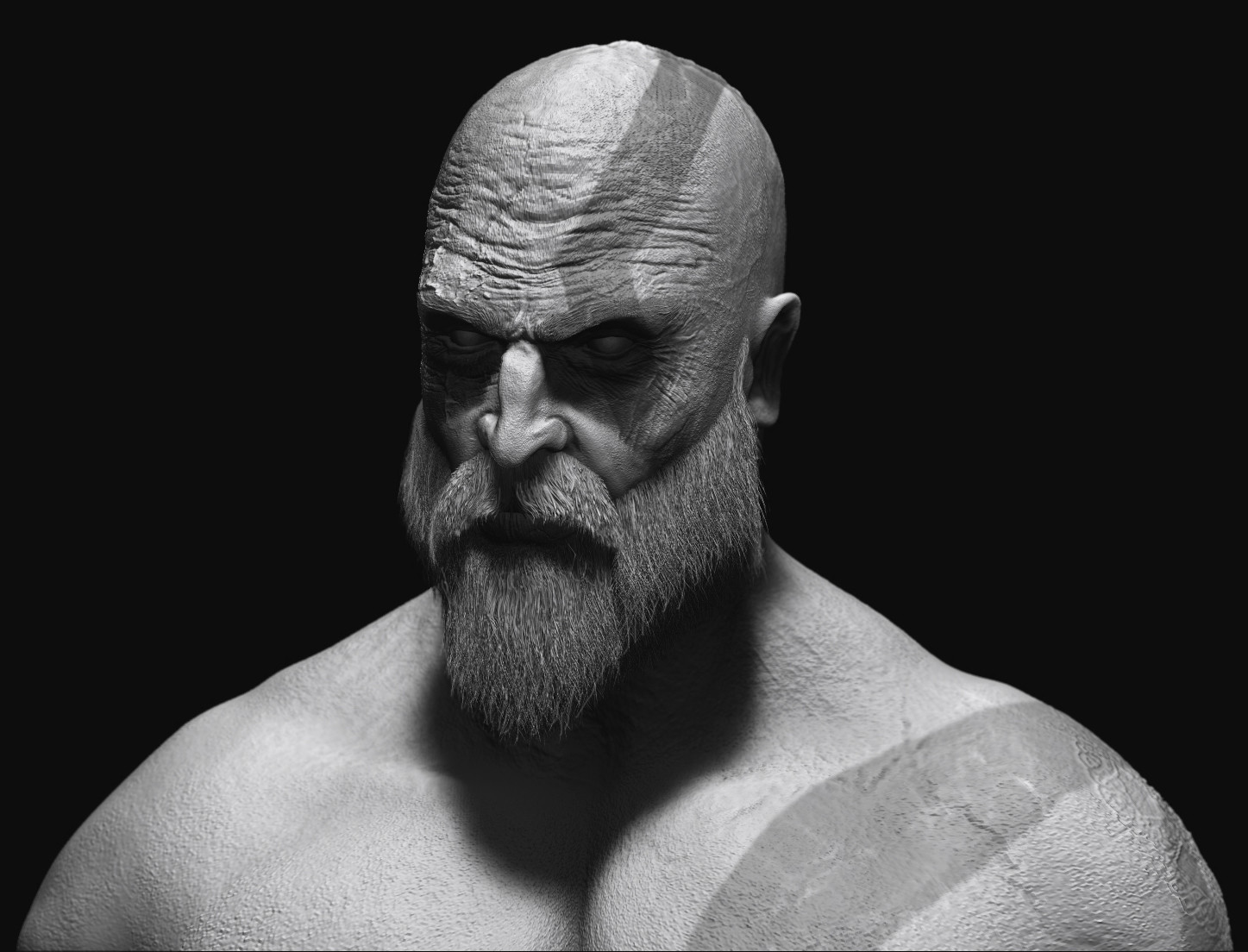 ArtStation - Kratos Character Study - 3D Bust Concept
