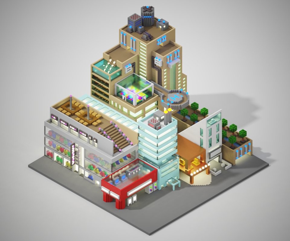 ArtStation - Supercity - voxel art