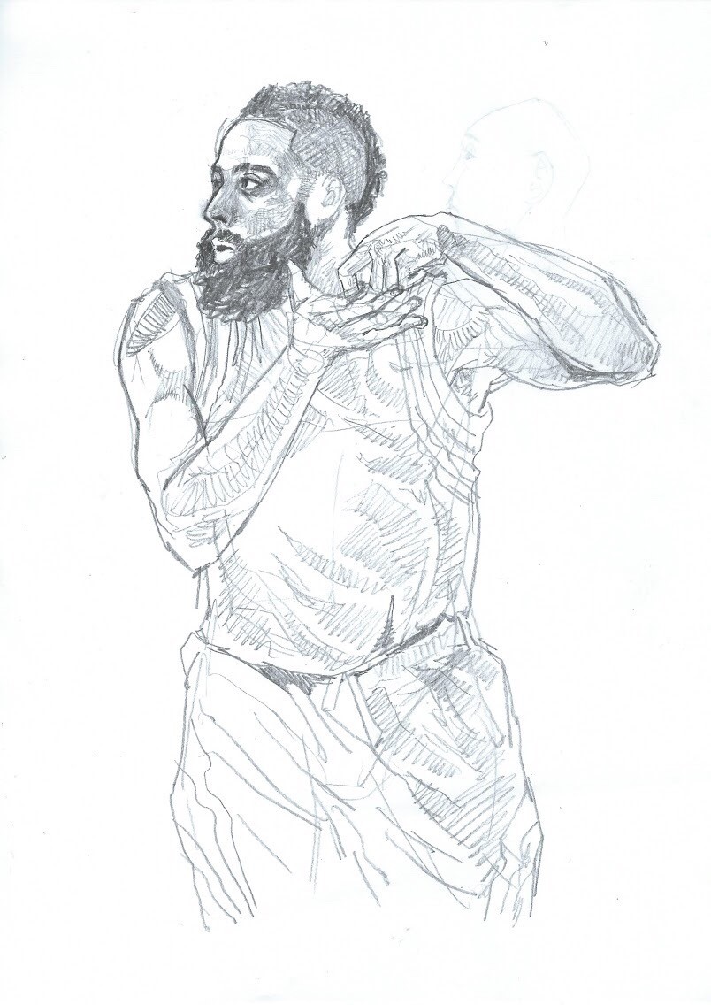 how to draw james hardens beard