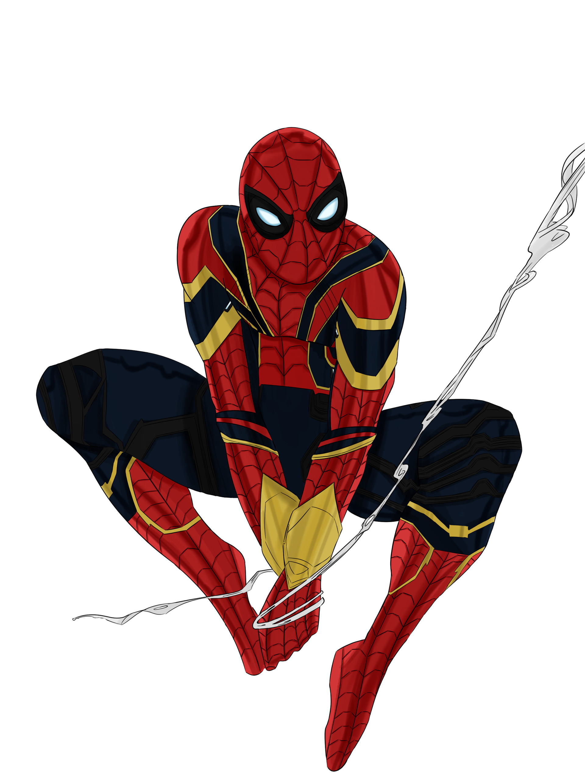 how to draw iron spider