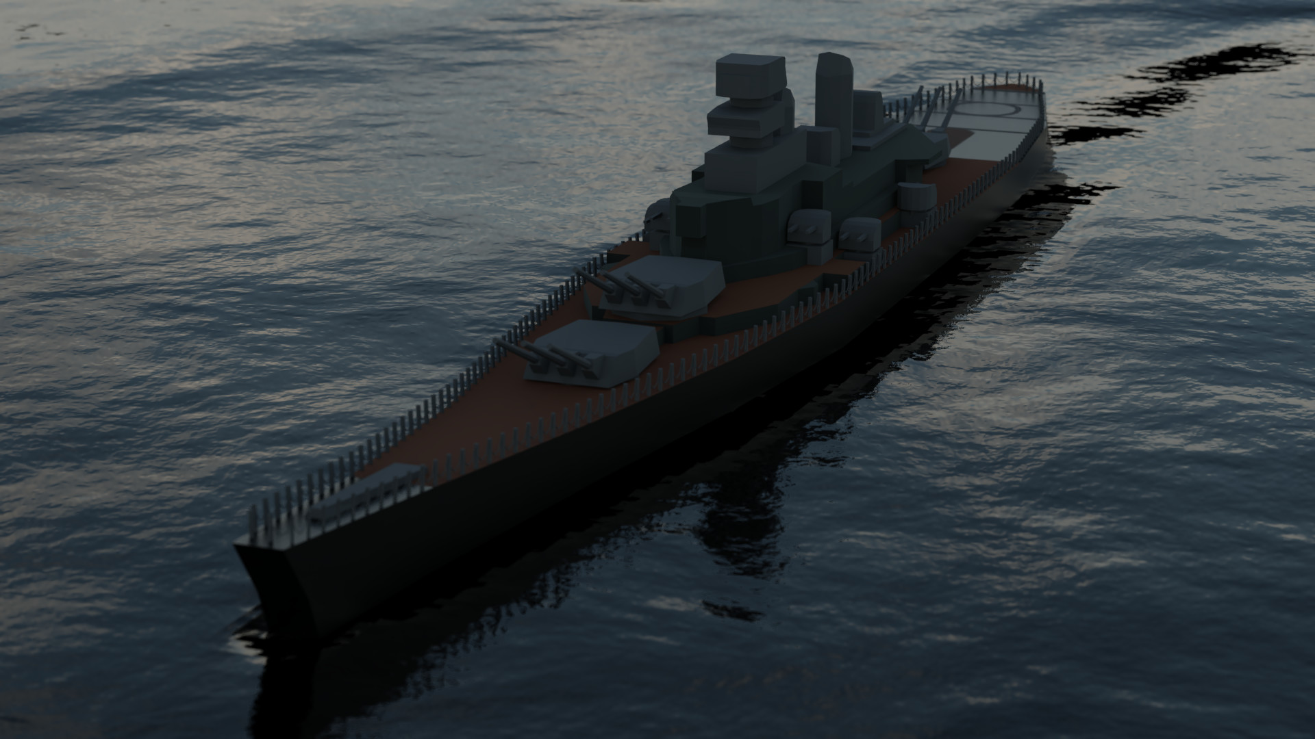 ArtStation - USS Iowa Battleship, 1942 - Practice