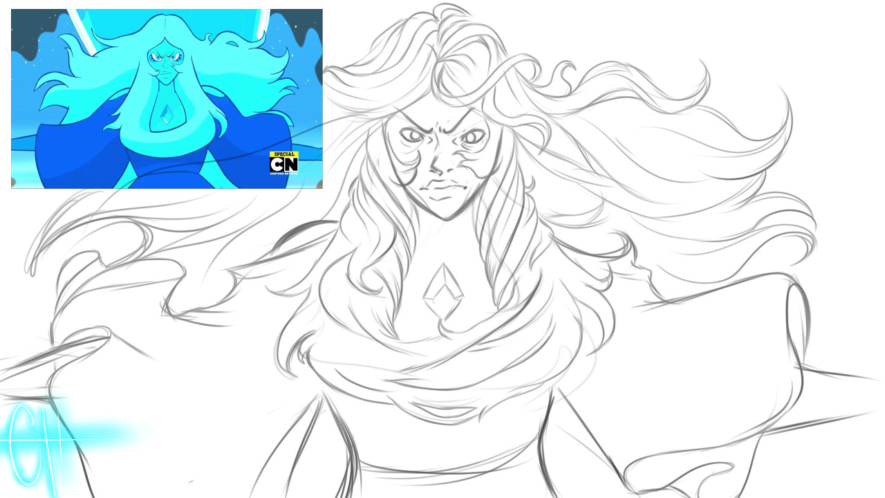 how to draw blue diamond step by step