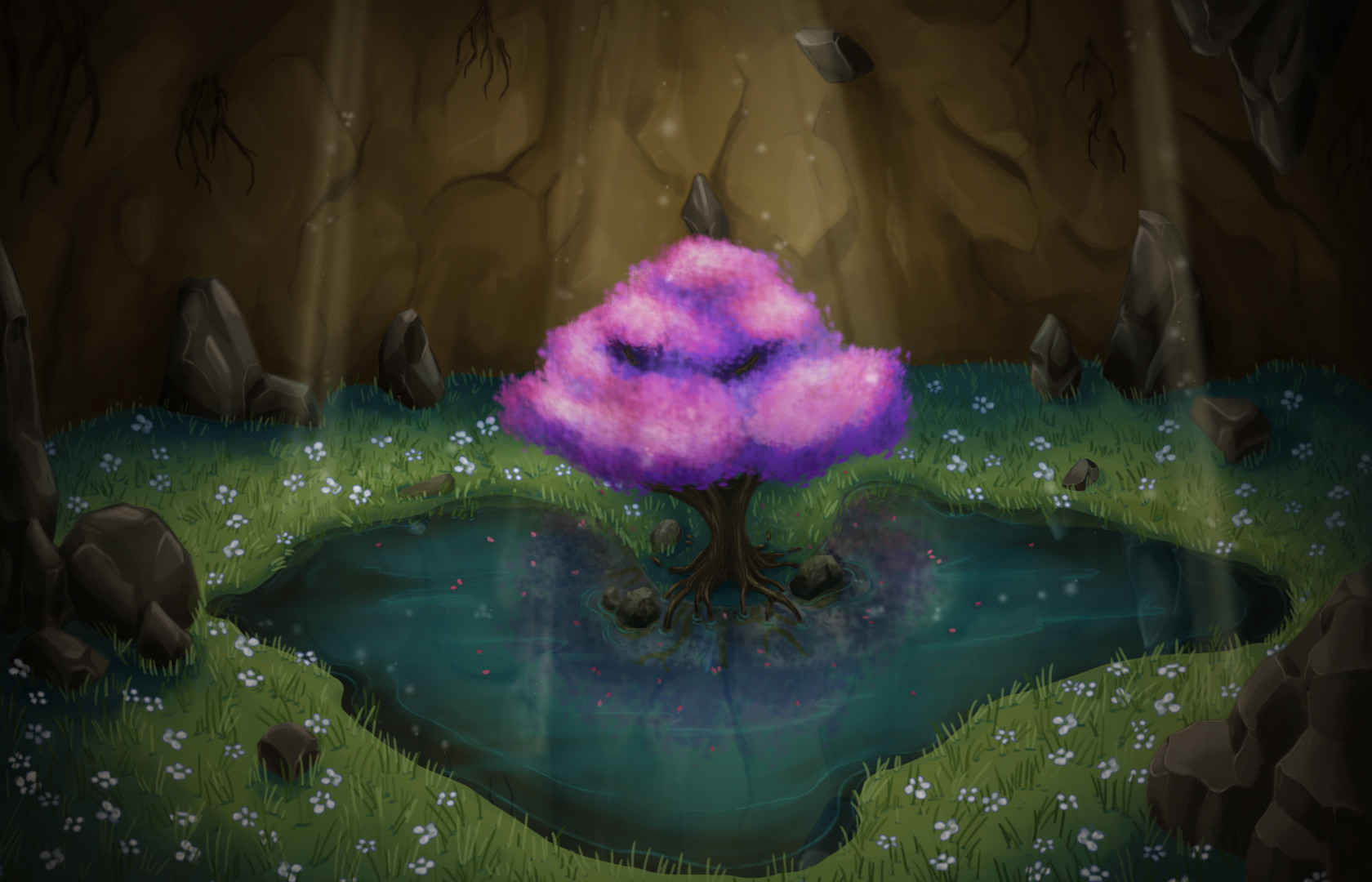 ArtStation - Cherrytree in the Cave