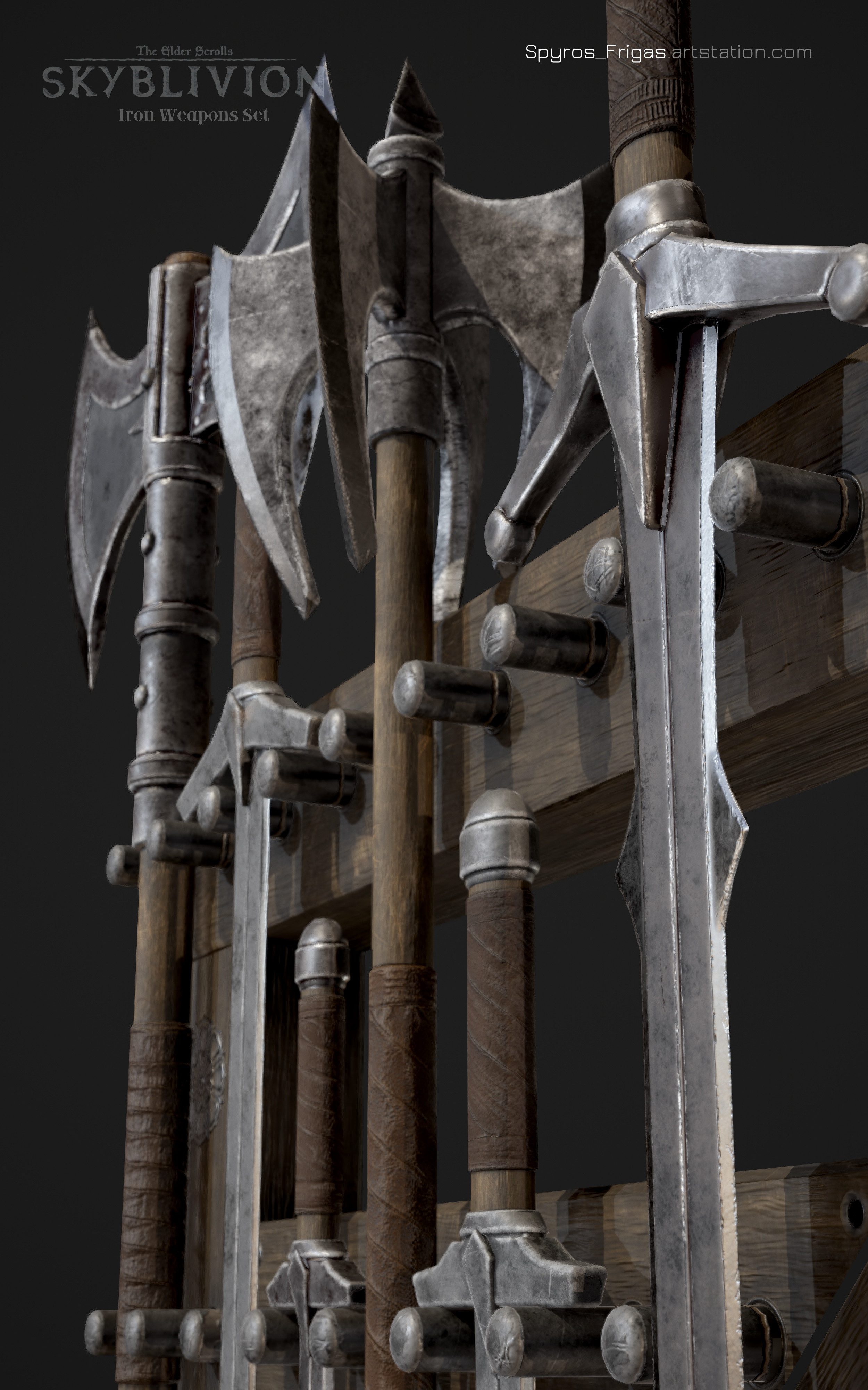 Spyros Frigas - Iron Weapons Set Display (Elder Scrolls:Skyblivion)