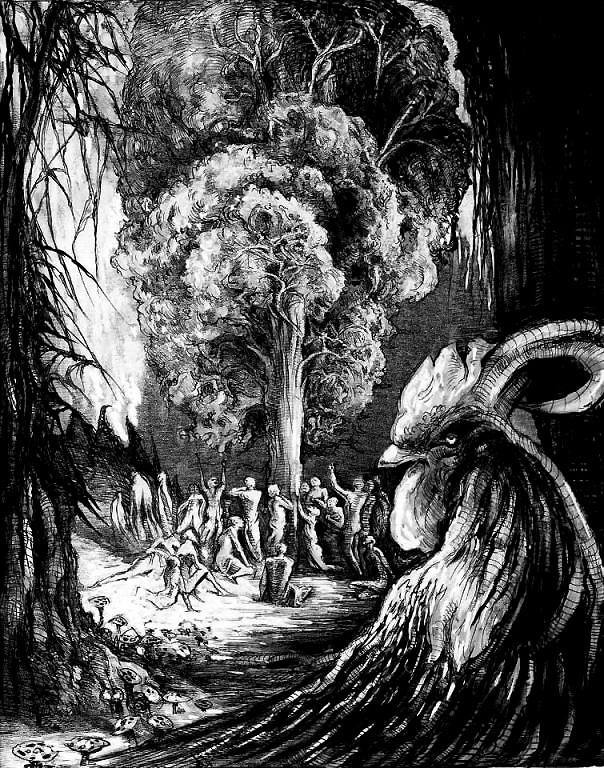 ArtStation - series of drawings "Slavic Mythology - KUR" drawing on paper