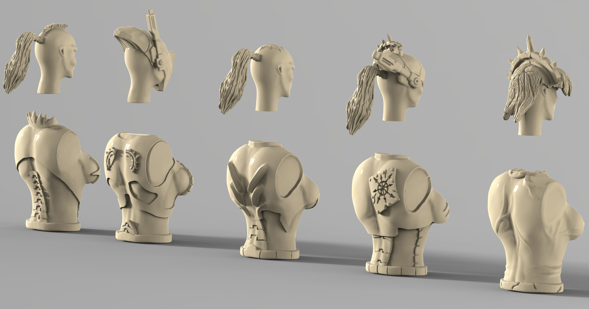 Dmitri Obonin - Female Tau torsos and heads