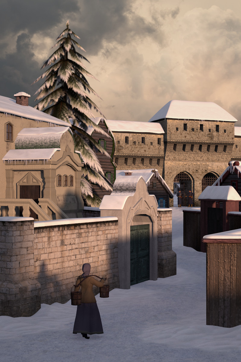 ArtStation - Winter town