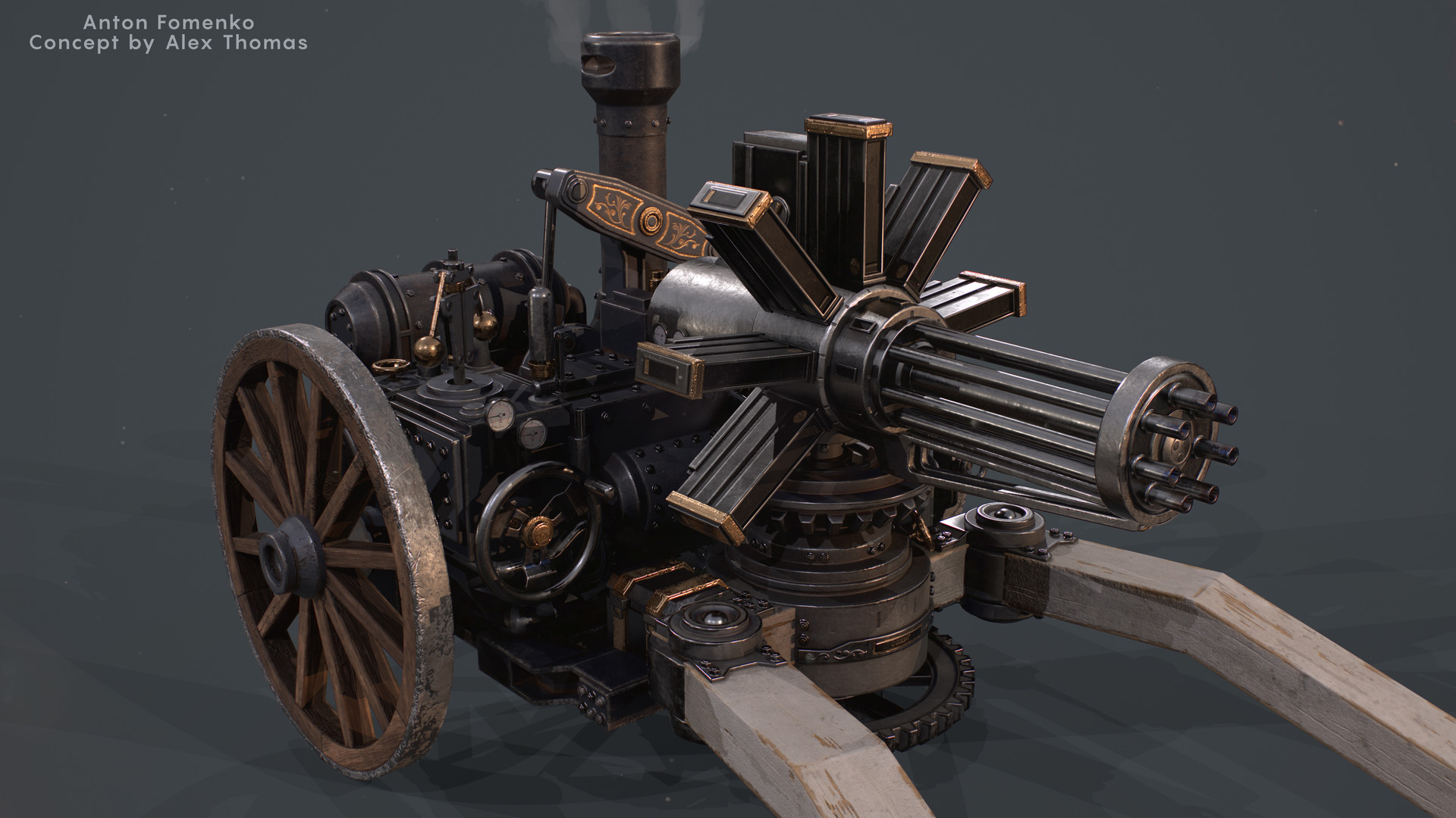 Anton Fomenko - Steam powered gatling gun sentry