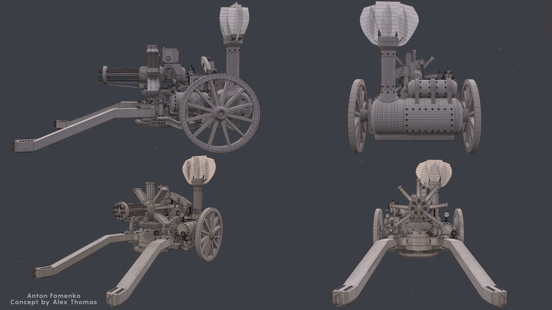 Anton Fomenko - Steam powered gatling gun sentry