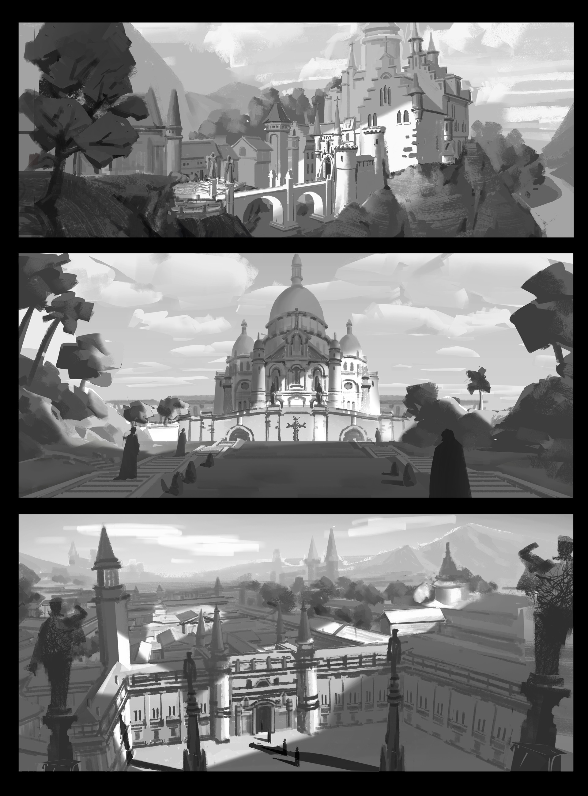 ArtStation - black and white sketch