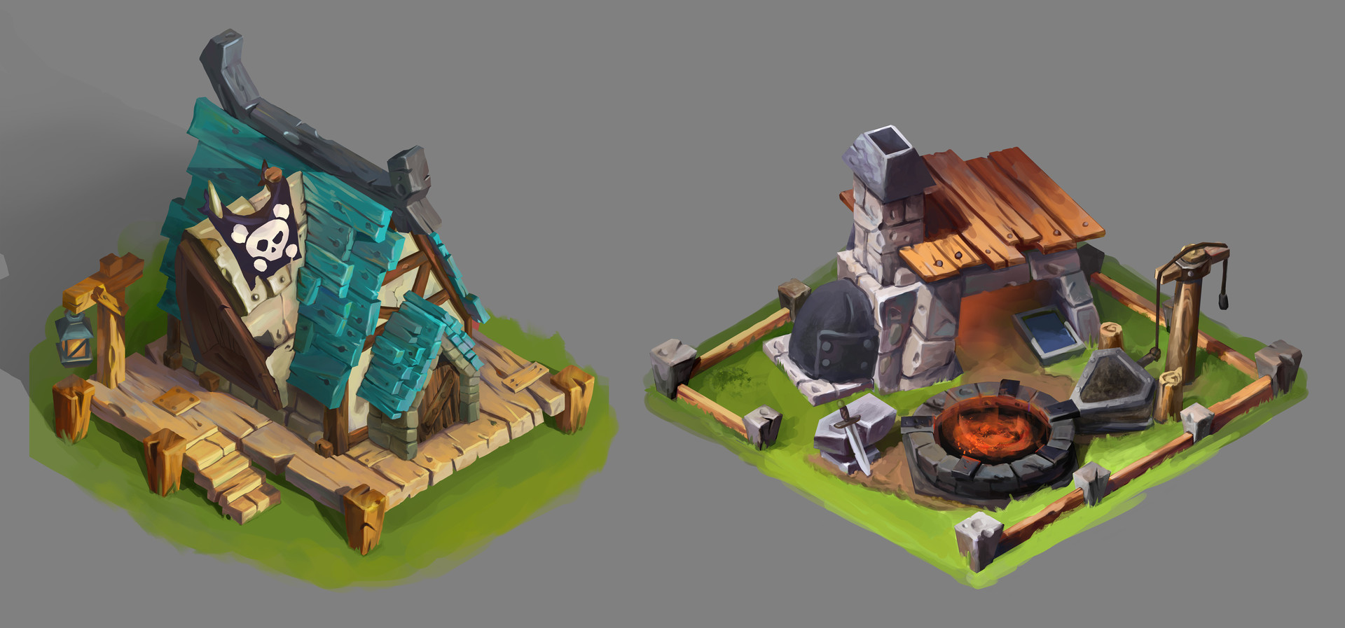 ArtStation - Game buildings.
