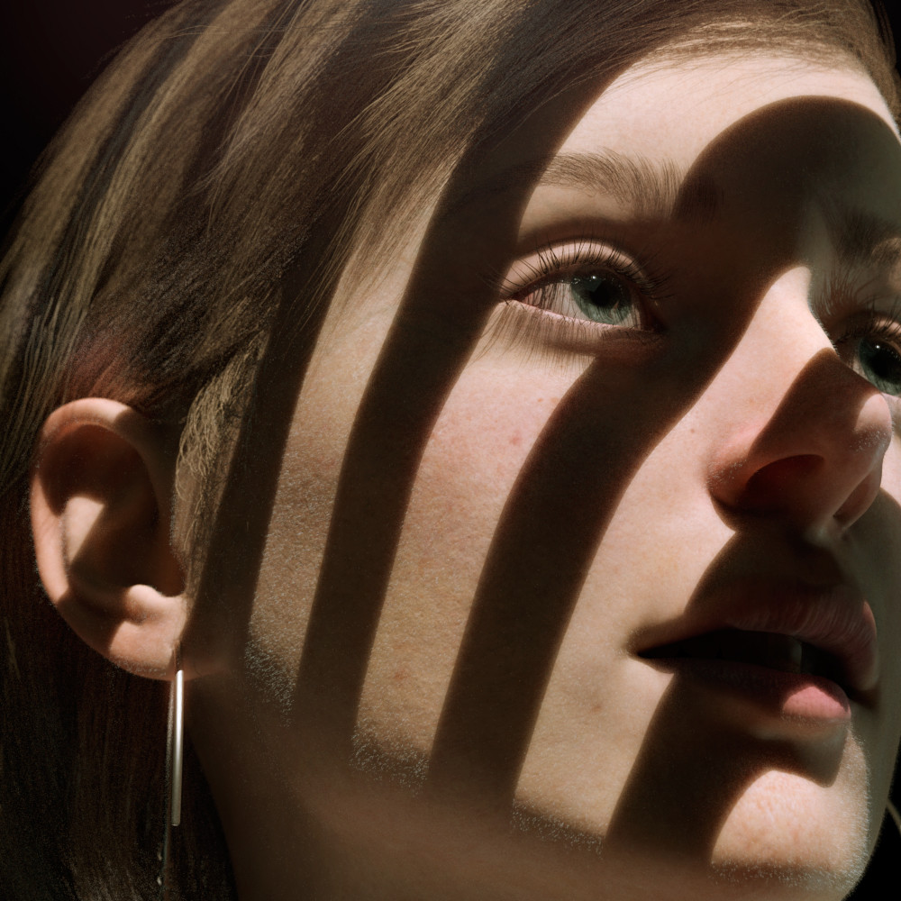 Hiroshi Yoshioka - Shadow lines fall onto a face