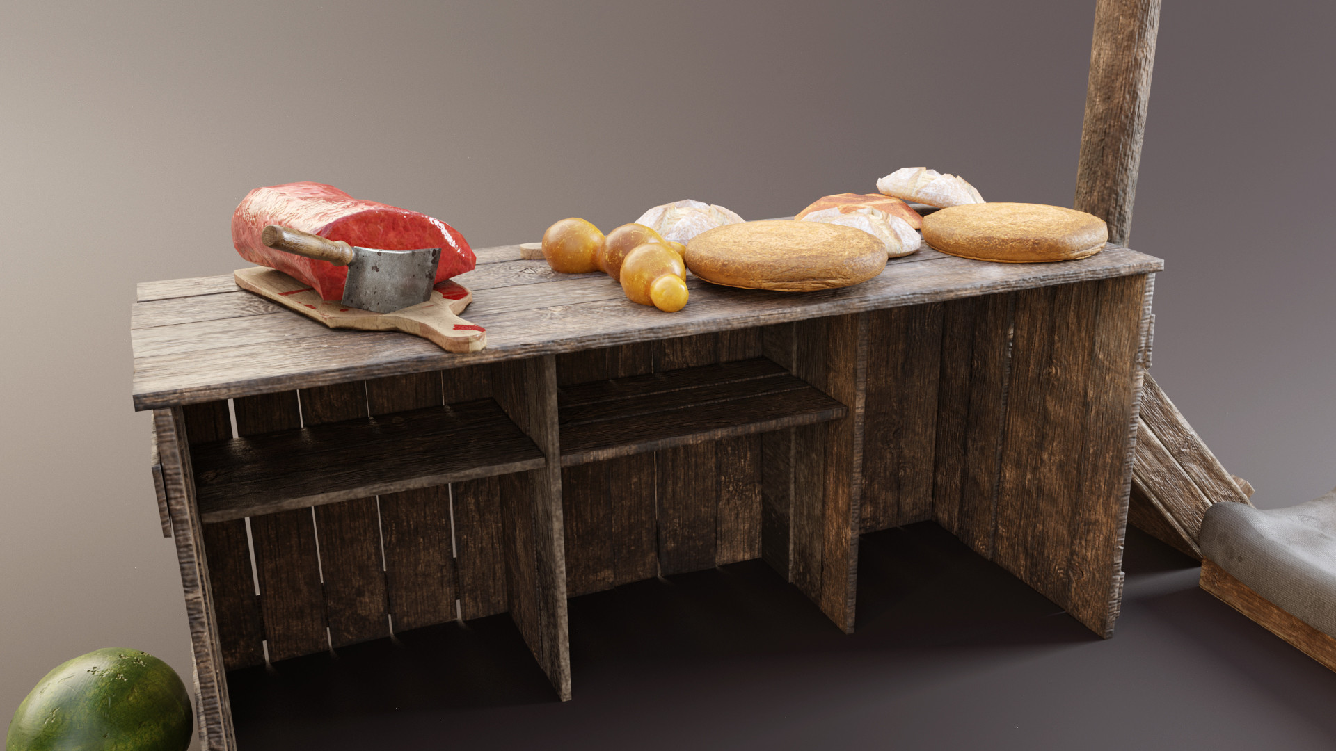 Claudio Naviglio - The Medieval Market Stall low-poly