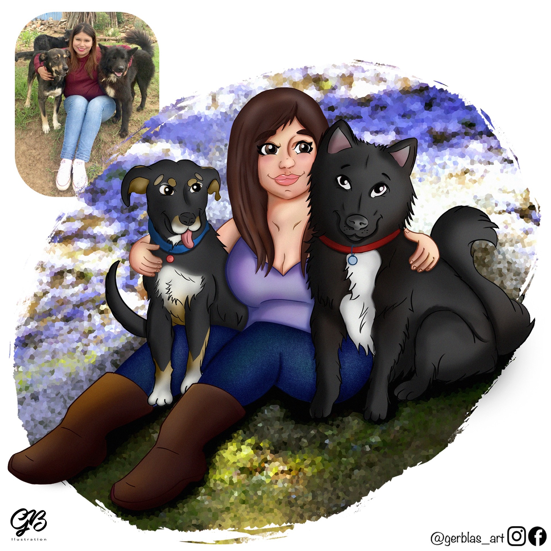 ArtStation - Mari and dogs