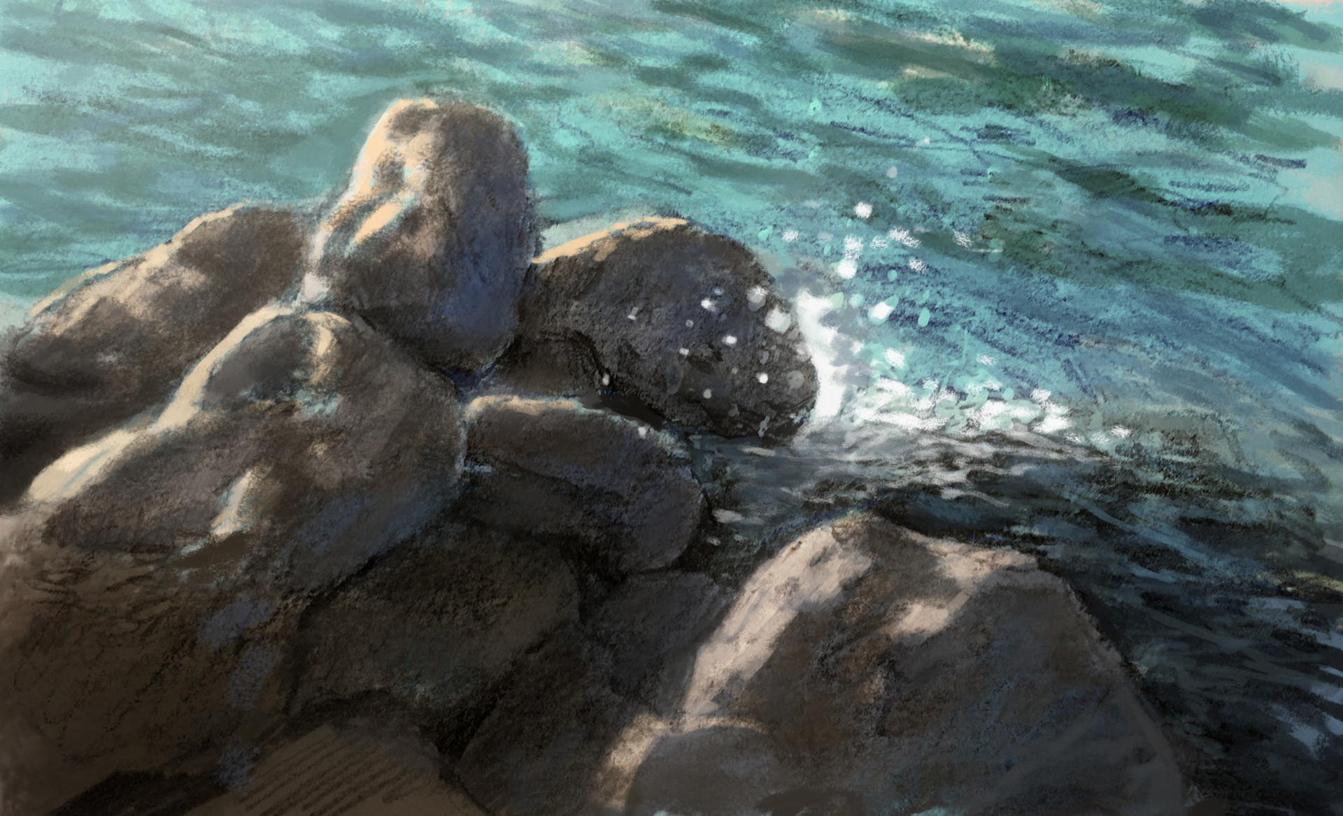 ArtStation - rocks sketch