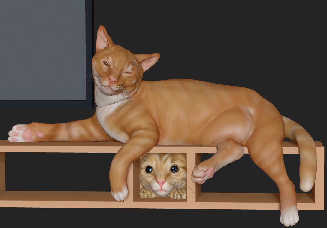 ArtStation - drowse cat & cat