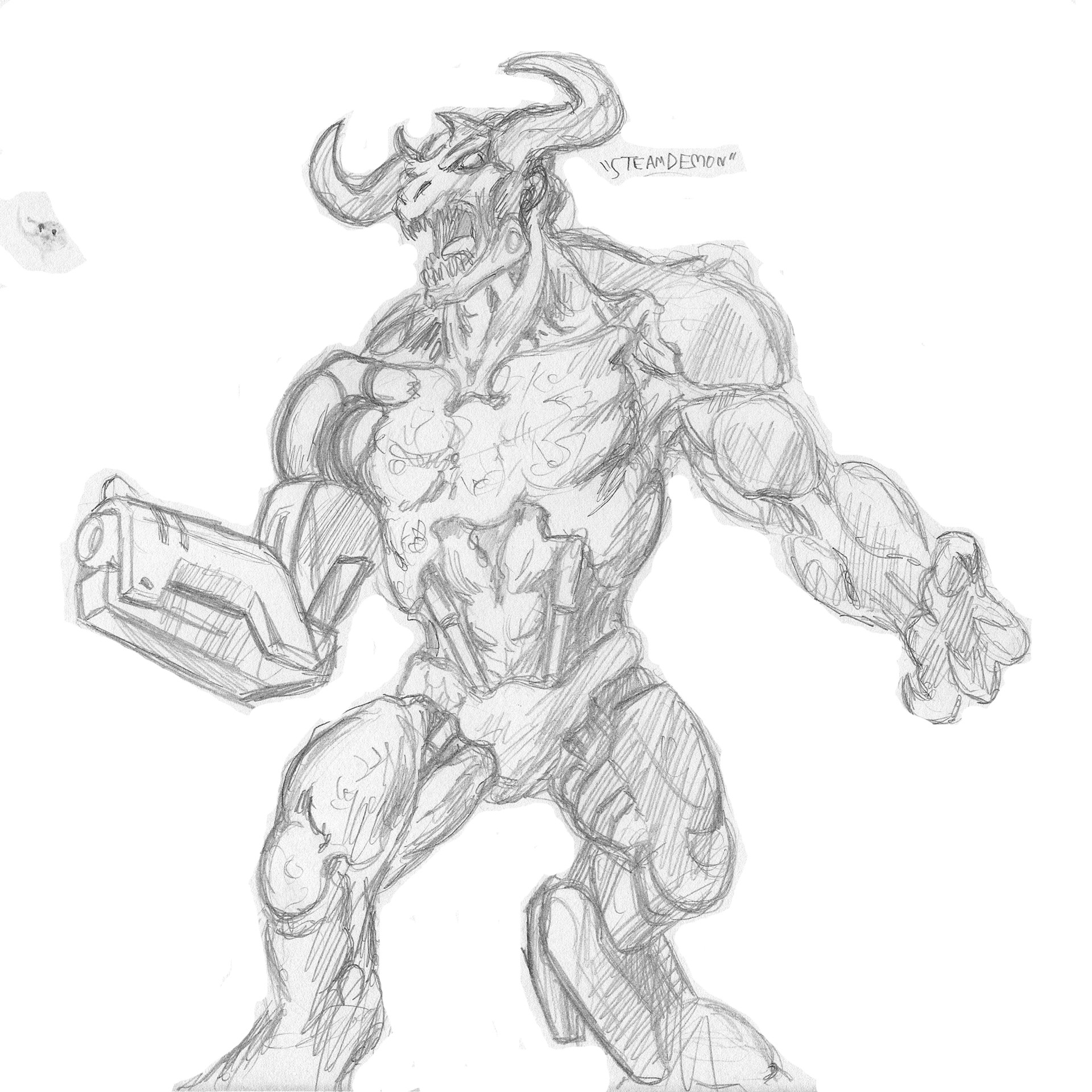 how to draw a demon from doom