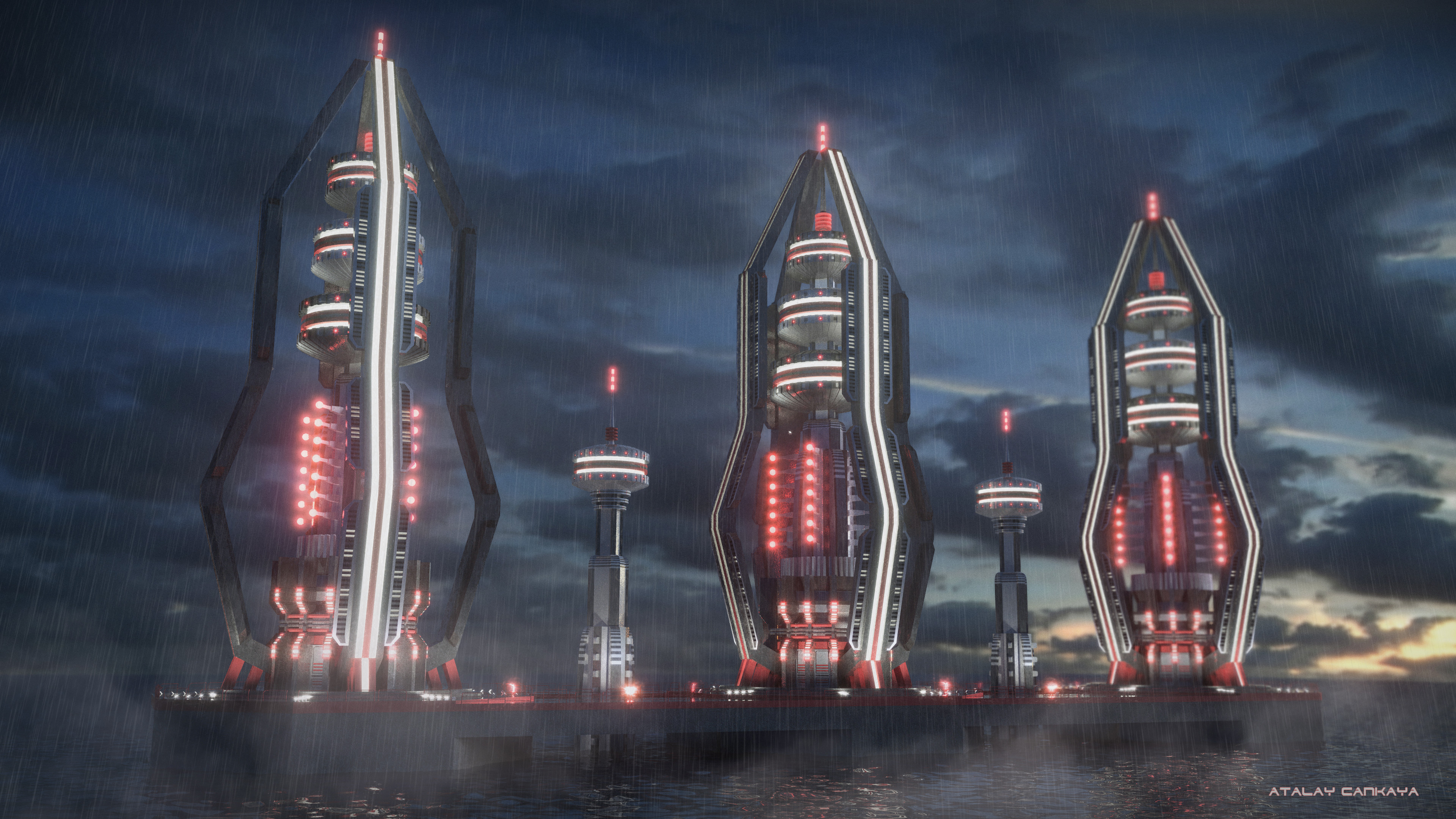 Atalay Cankaya - SCI-FI TRANSMITTER TOWERS
