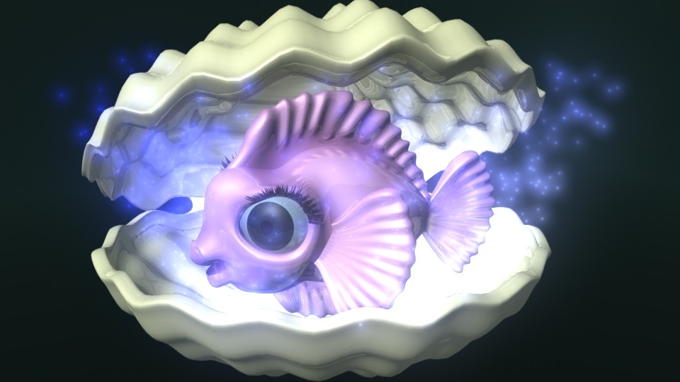 ArtStation - seashell with fish