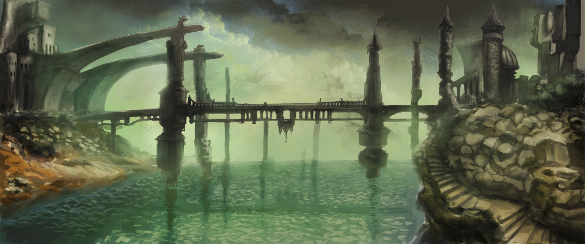 ArtStation - Grestal River Bridge - Personal Project