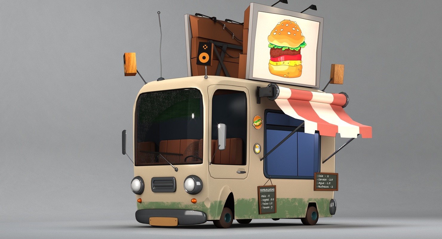 ArtStation - Cartoon Burger Bus