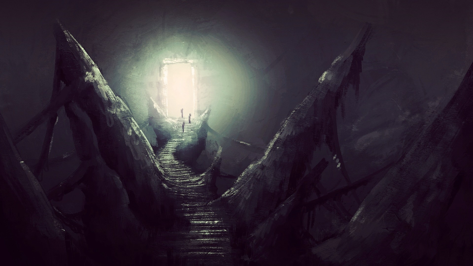 ArtStation - Into the Void - The door at the end of the staircase