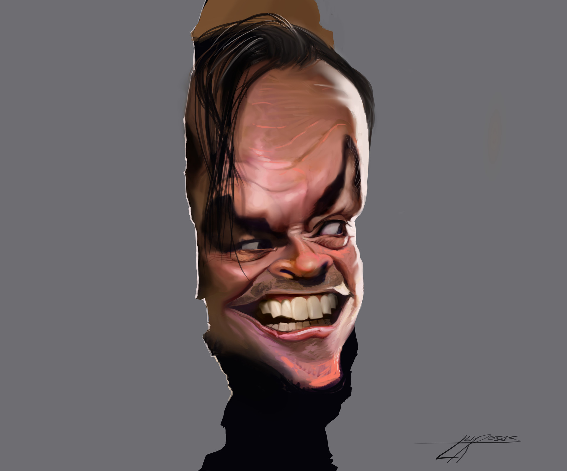 how to draw jack nicholson the shining