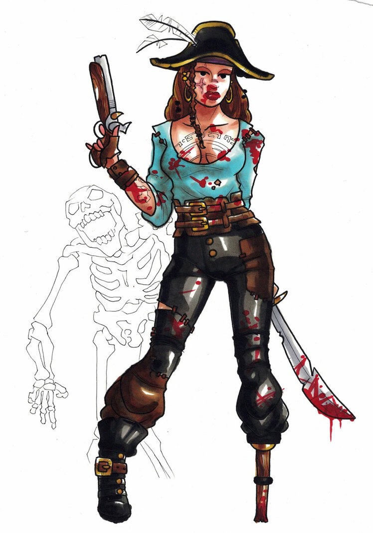 Pirate Pin Up Drawing