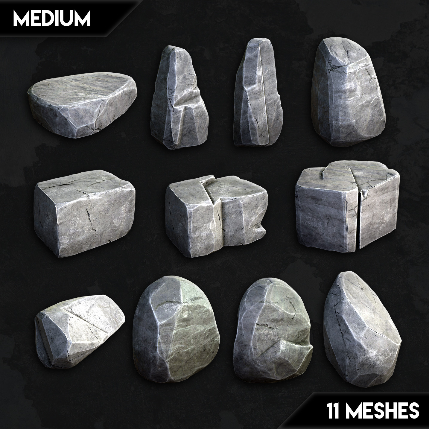 ⚪ Jonas Roscinas - 45 Stylized Rock Asset Pack