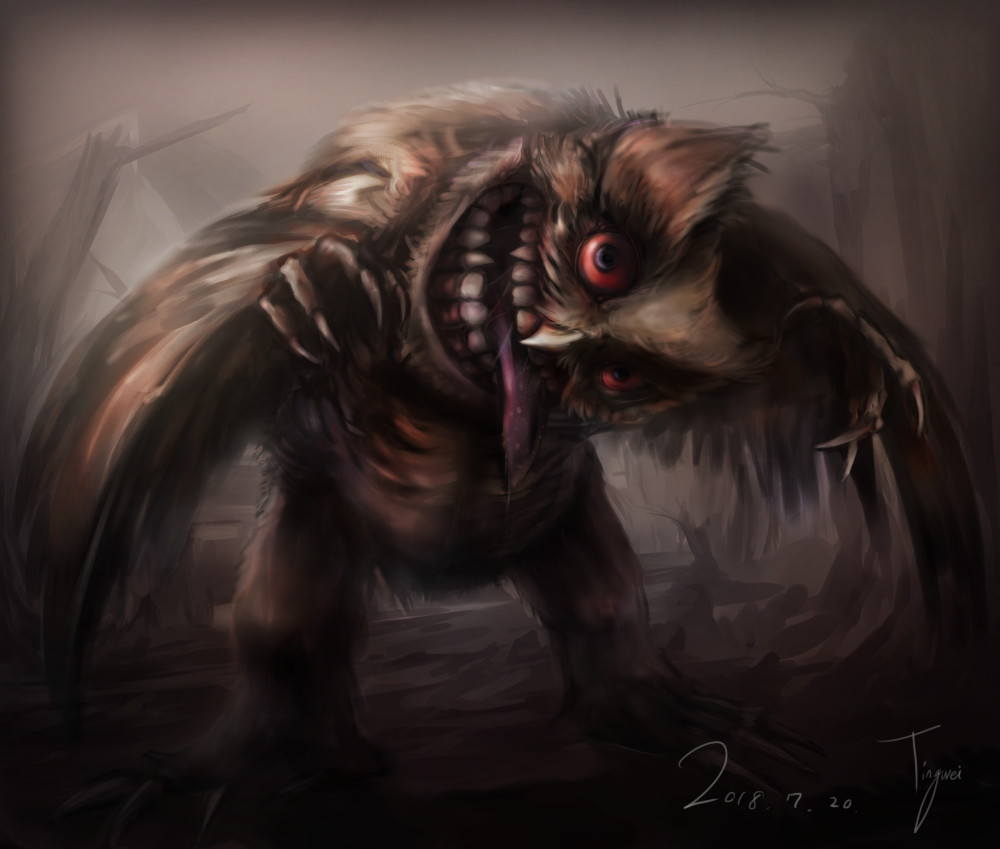owlman cryptid art