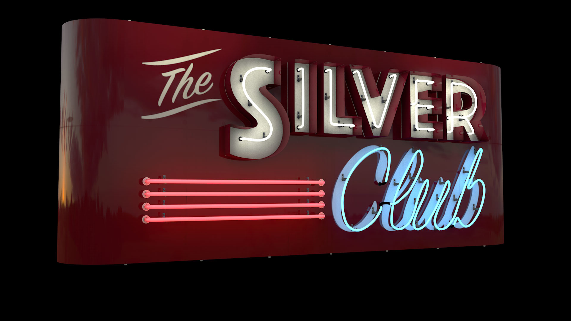 ArtStation - The Silver Club Neon Sign