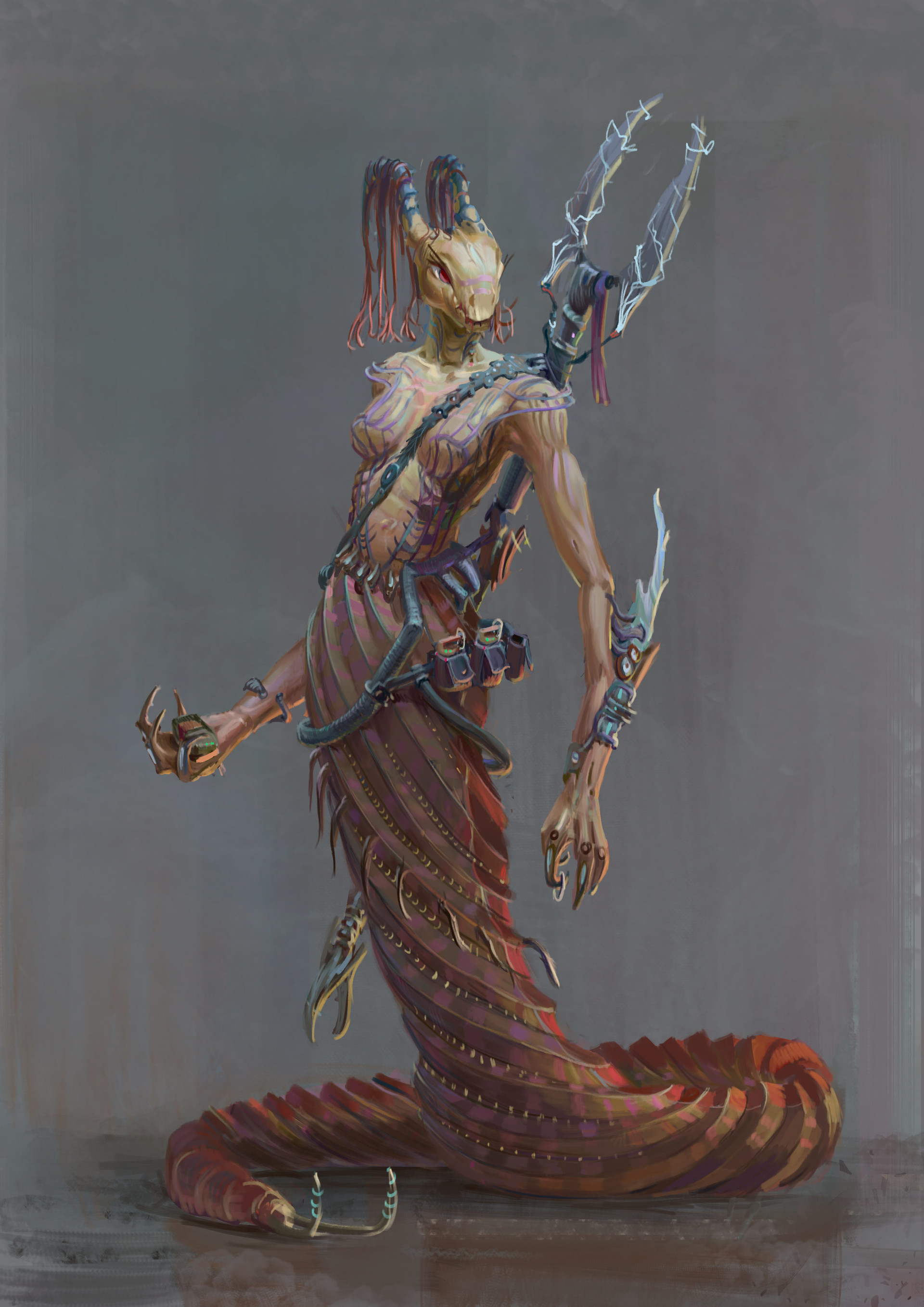 ArtStation - Alien cyborg-snake character
