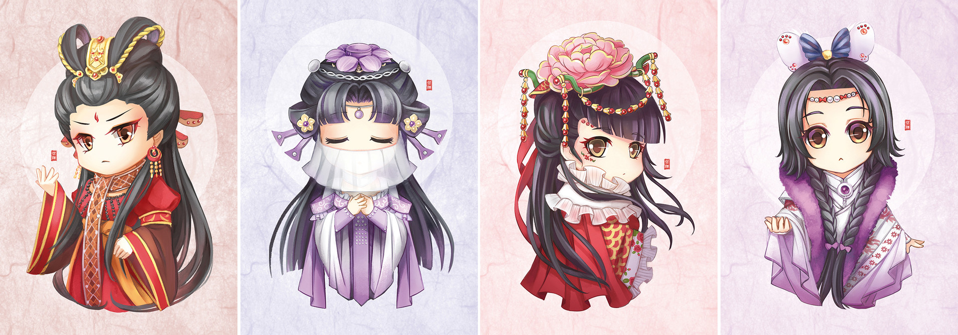 ArtStation - 【Fan Art】Characters of PILI puppetry (chibi version)