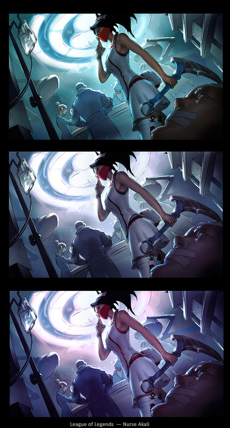 akali splash art process