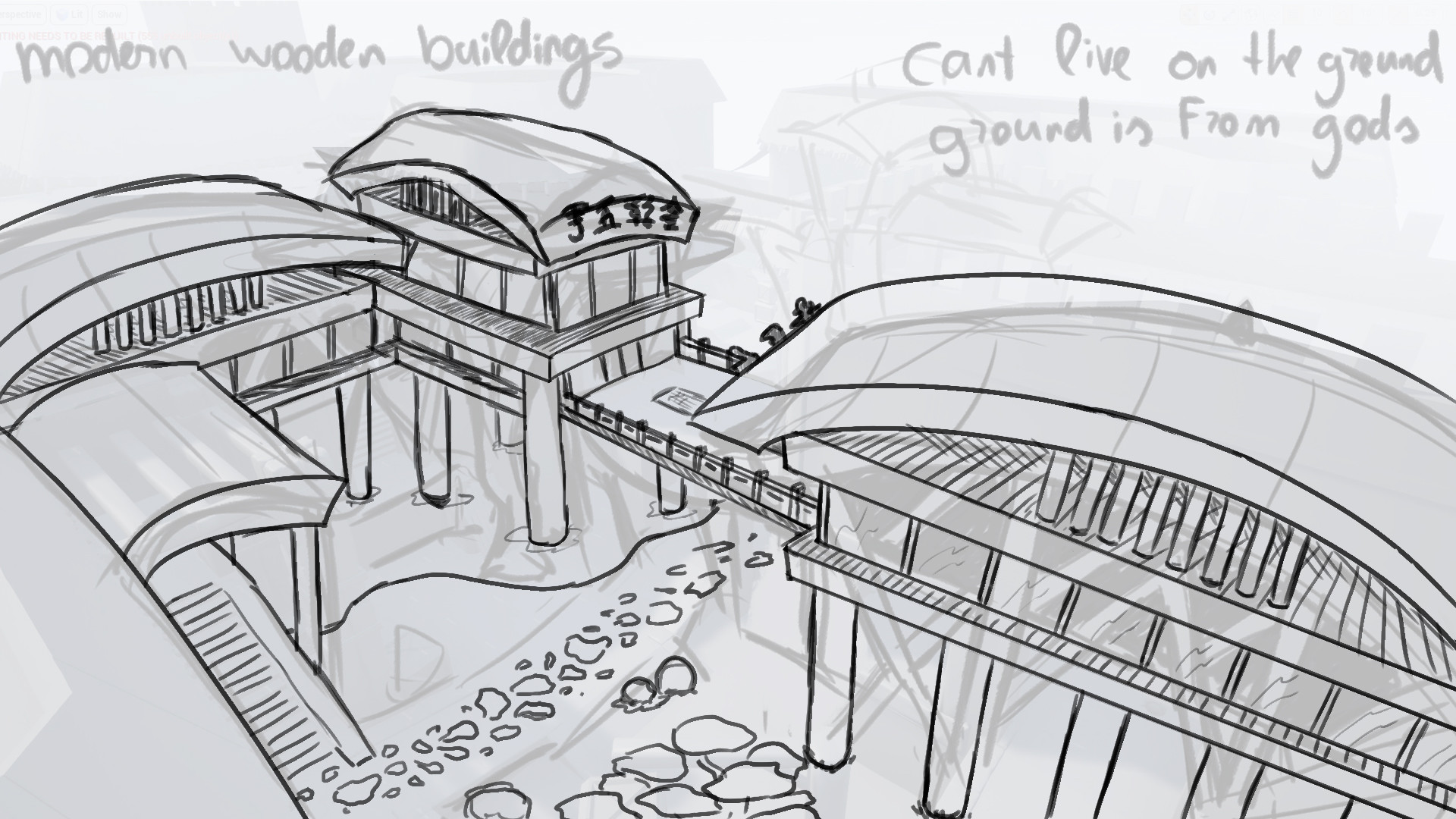 Kim de Graaf - Environment Concept Iteration sketches - 1