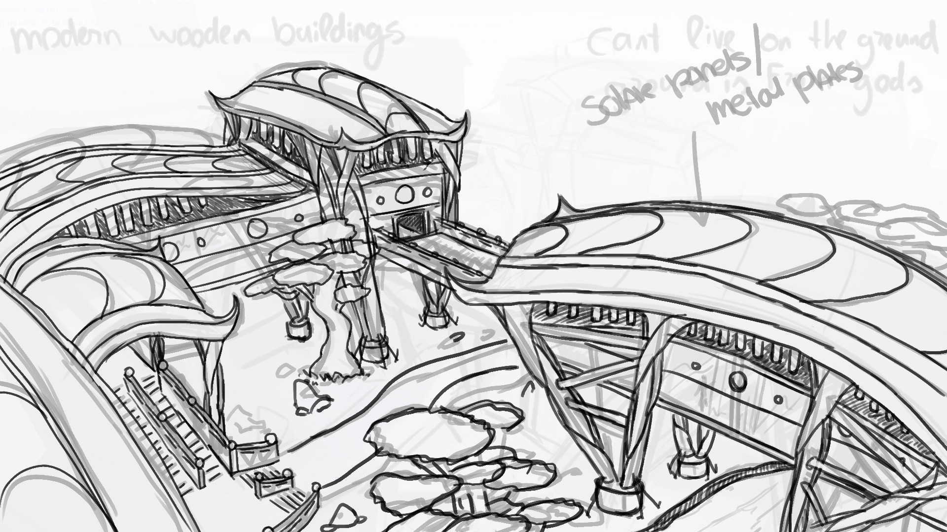 Kim de Graaf - Environment Concept Iteration sketches - 1