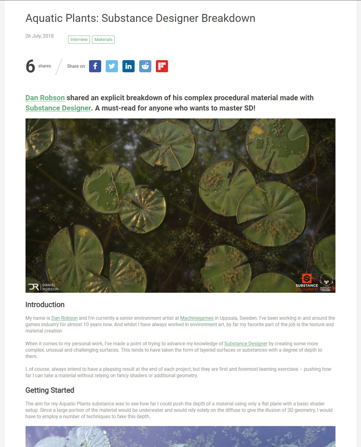 Daniel Robson - 80 level: Aquatic Plants Substance Designer Breakdown