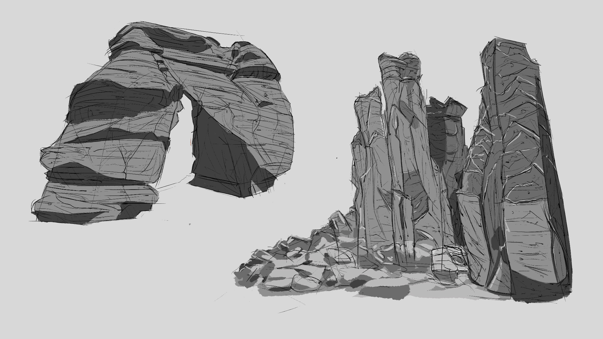 ArtStation - Rock sketch studies