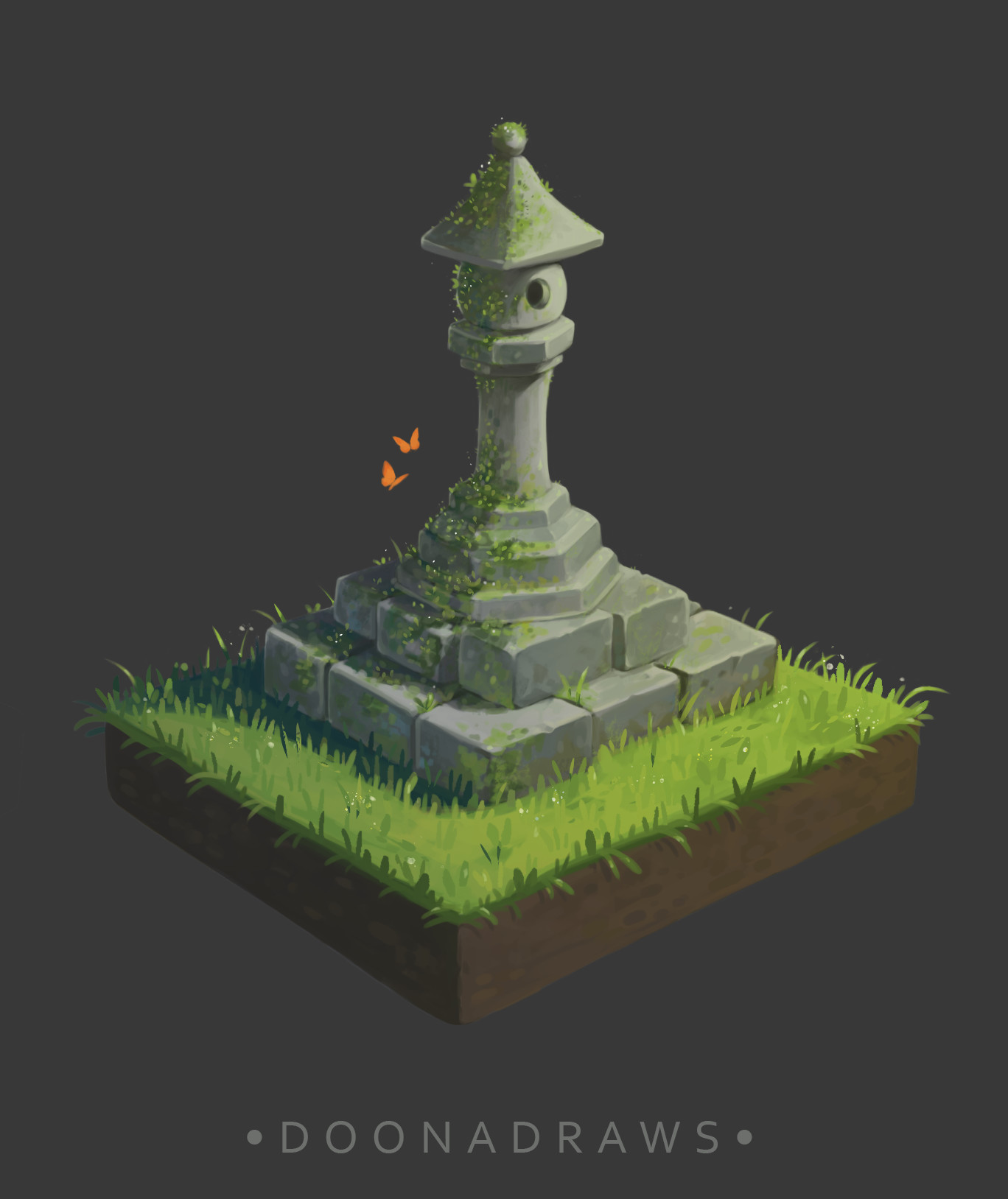 ArtStation - Mossy stone lantern