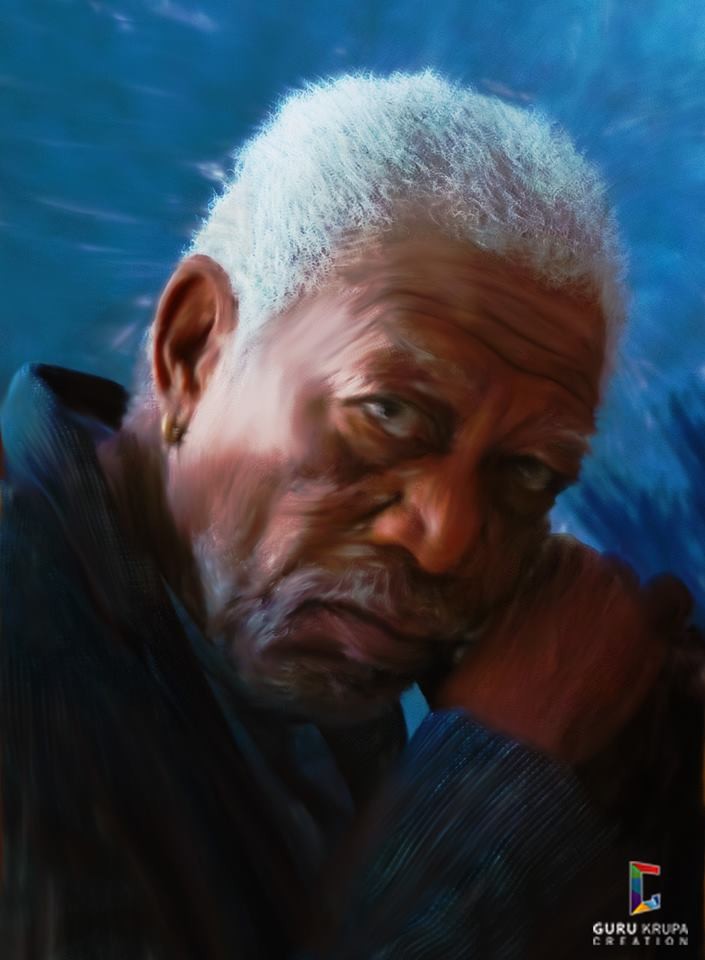 ArtStation - Morgan Freeman Digital Painting