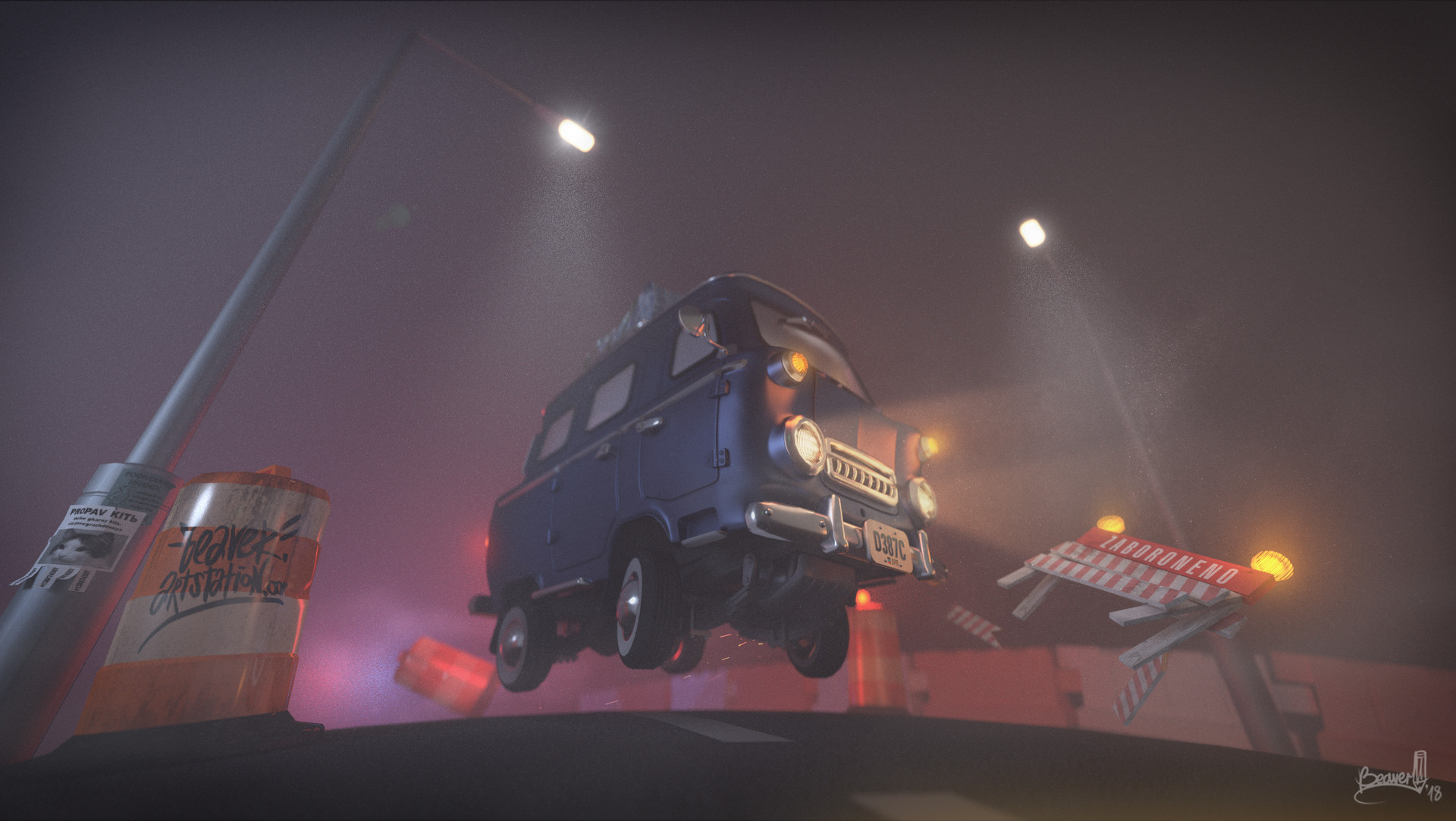 ArtStation - Retro Van Getaway