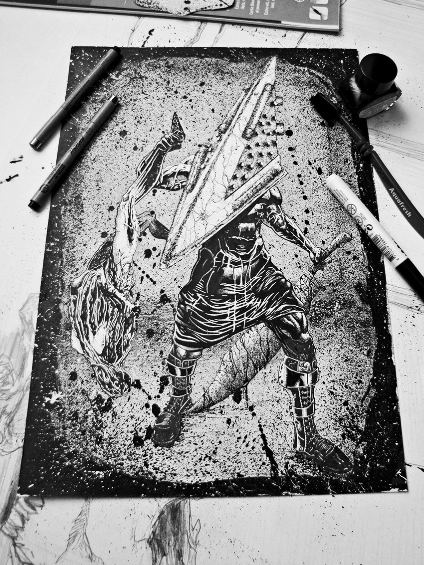 pyramid head drawing deck