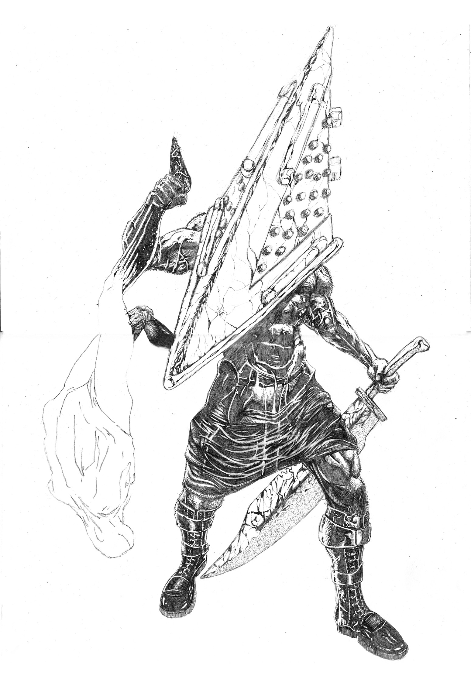 pyramid head drawing deck