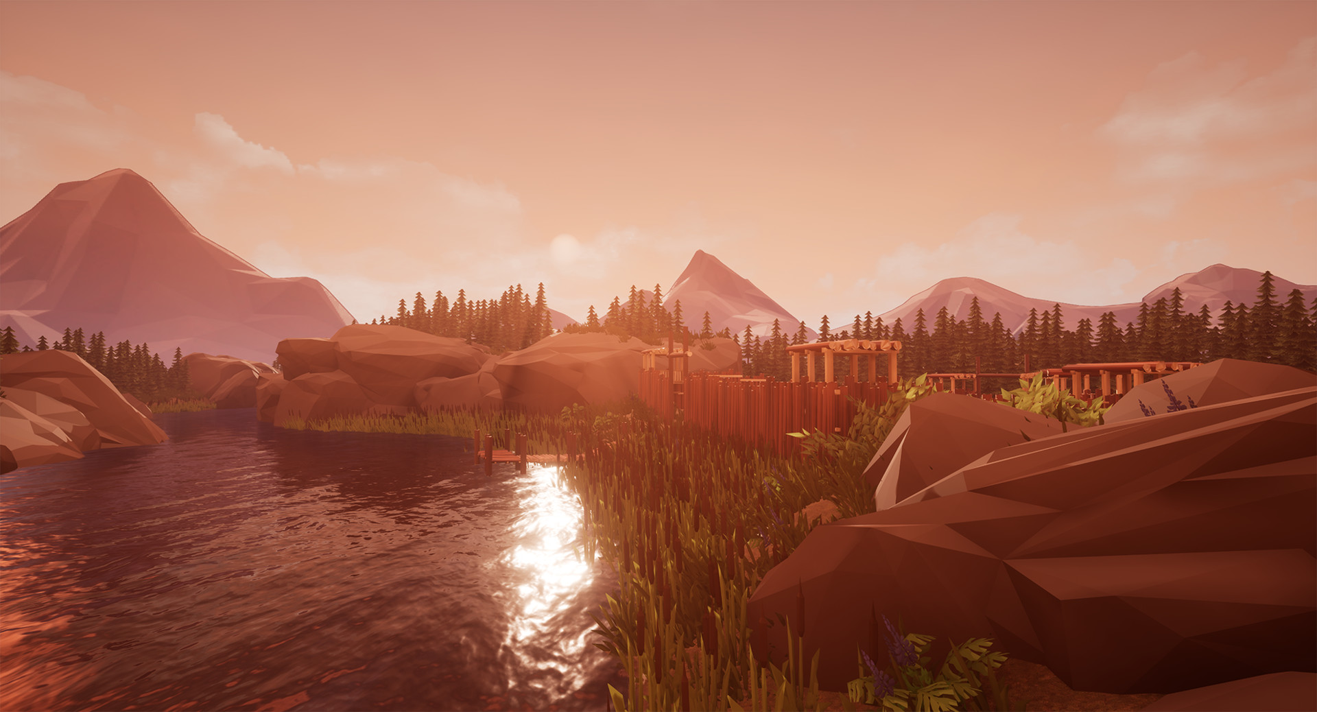 ArtStation - Low poly frontier fort.